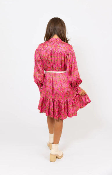 Floral Satin Rope Tie Dress – Lulubelles Boutique